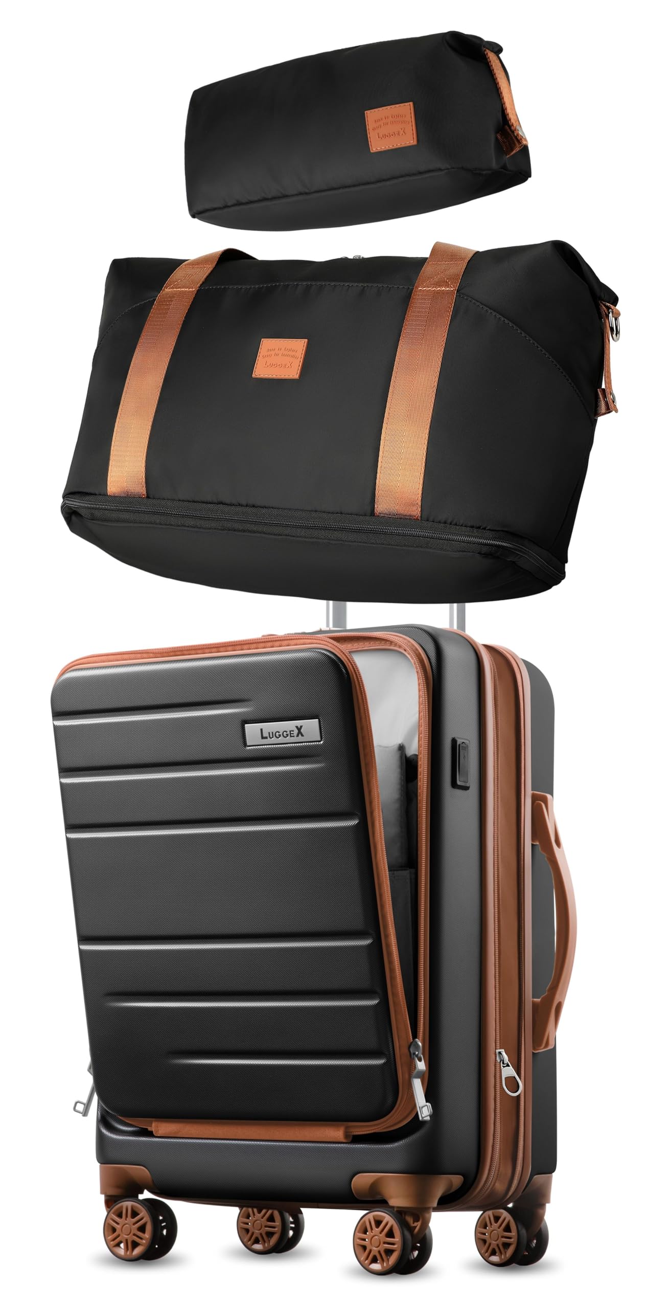 Snapklik.com : LUGGEX Carry On Luggage Sets 3 Piece, Expandable ...