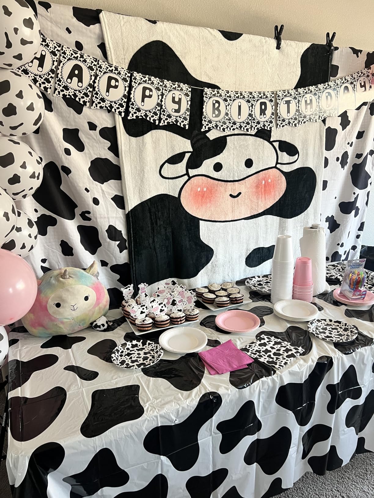 Amazon.com: Cow Birthday Party Supplies, Cow Print Birthday Party ...