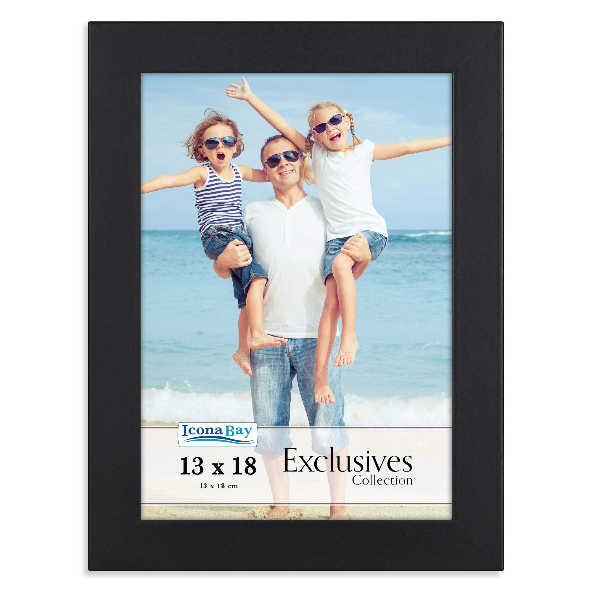 Icona Bay 13 x 18 cm Black Picture Frame, Sturdy Wood Composite Photo ...