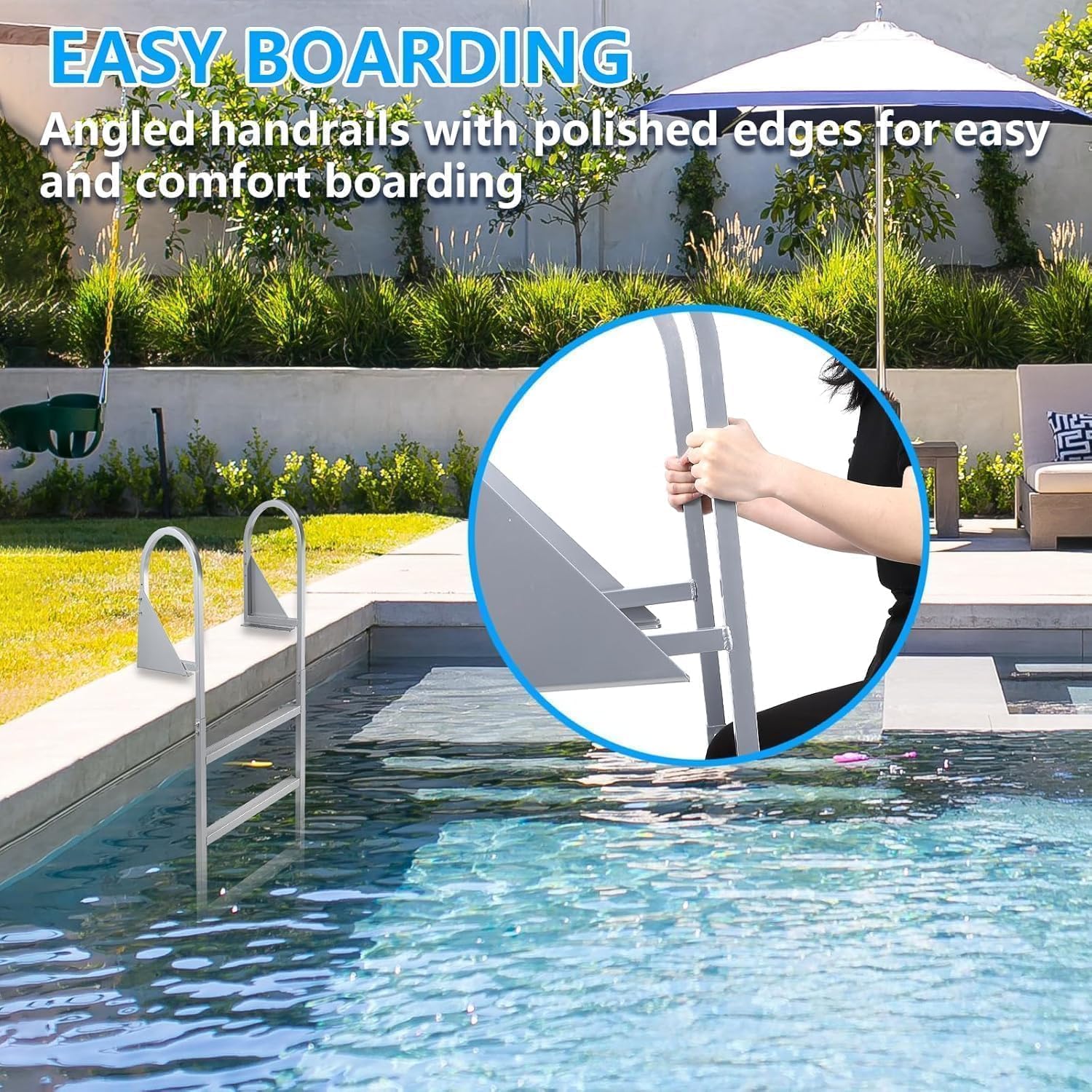 5 Step Removable Pontoon Ladders, 5 Step Aluminum Folding Pontoon ...