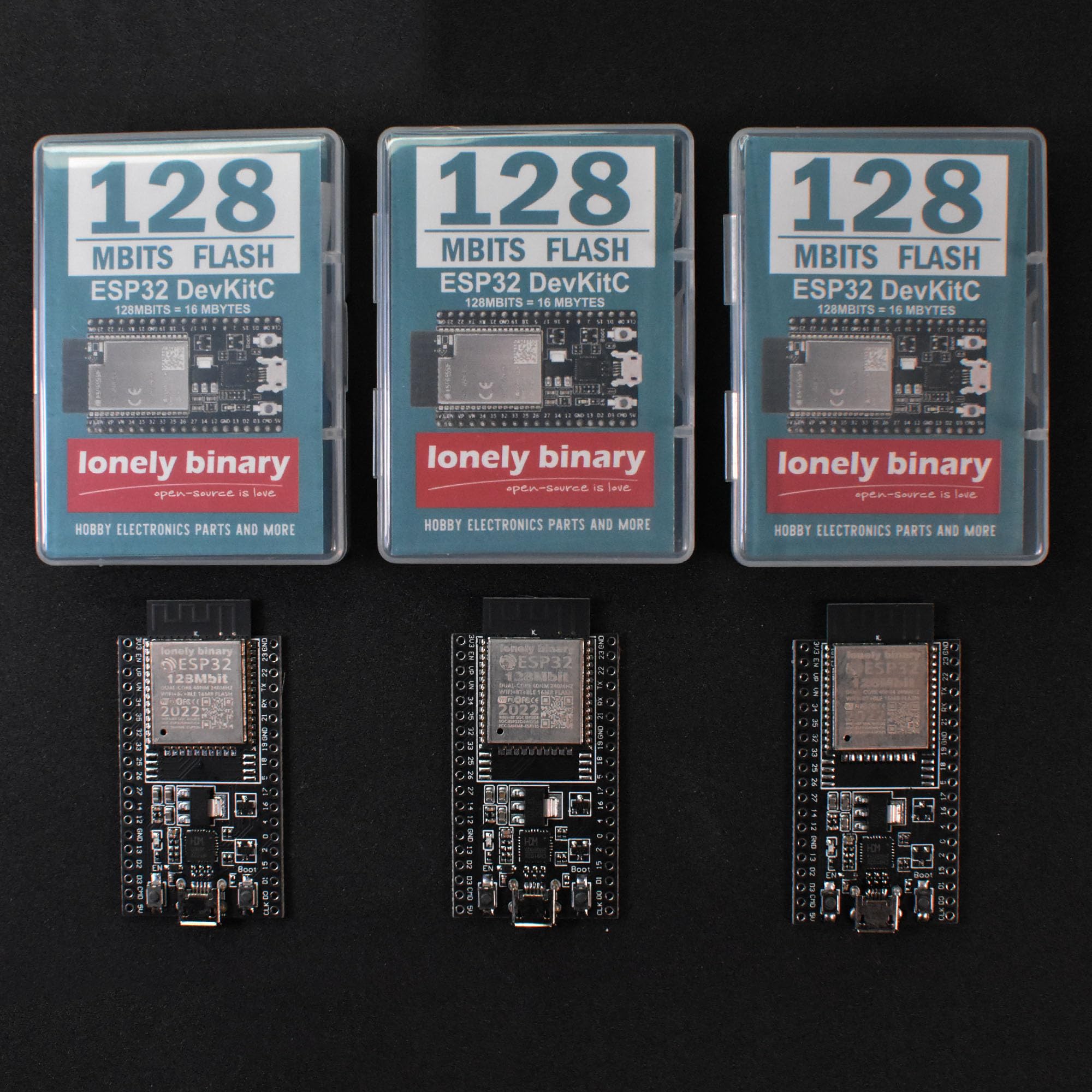 Lonely Binary 3 Pieces Dual Core ESP32 with Quadruple Flash 16MB 128Mbits 2.4Ghz Wi-Fi Bluetooth ...