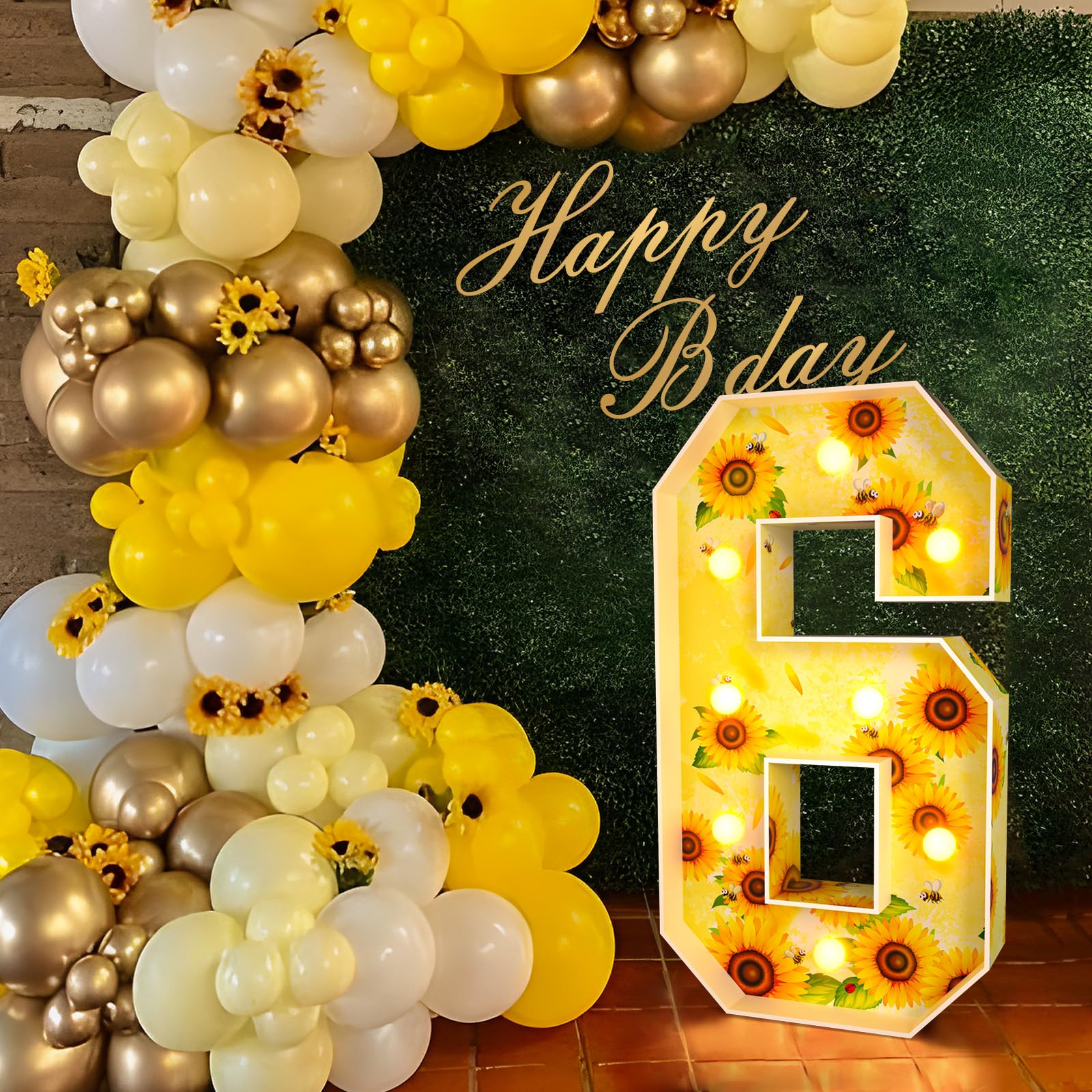 Snapklik.com : Marquee Numbers Sunflower Birthday Decorations: 3ft ...