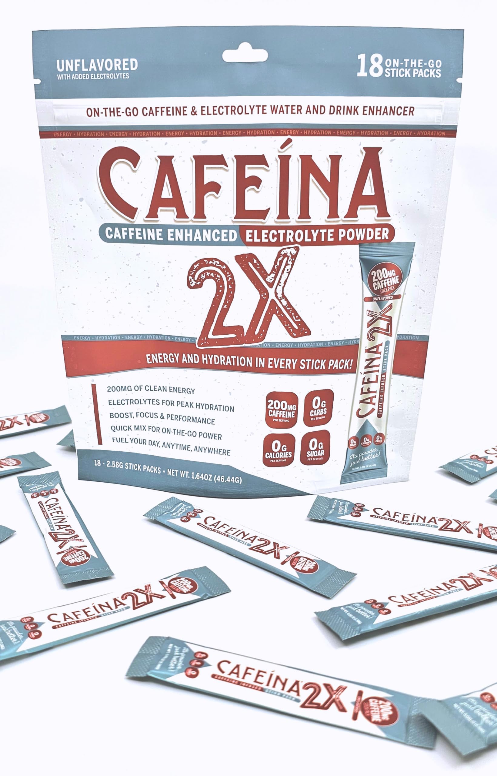 Amazon.com: Cafeina 2X - 200mg Caffeine and Electrolyte Infused Powder ...