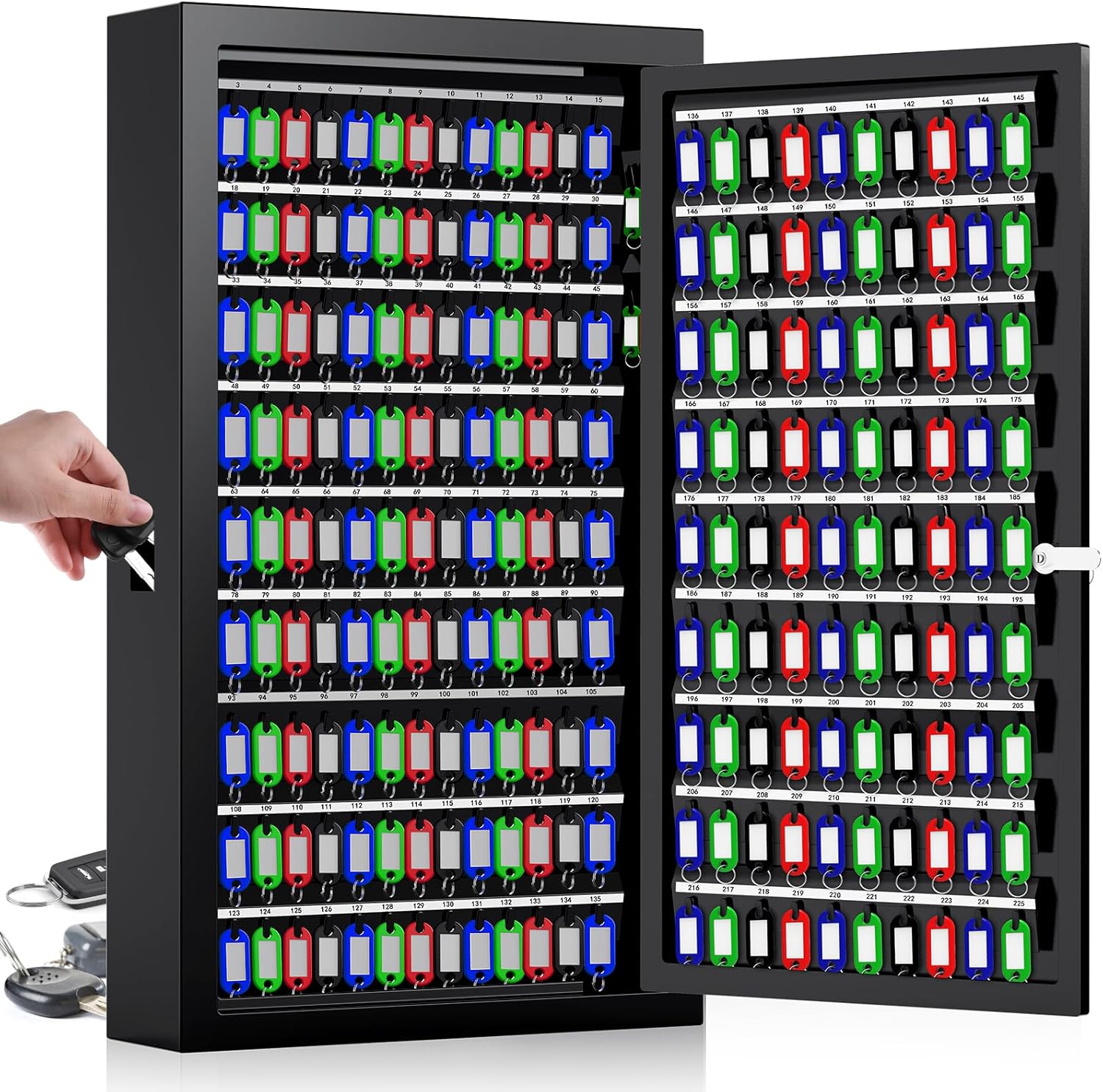 Amazon.com: Nebakne 225 Keys Key Lock Box Wall Mount with Additional 16 ...