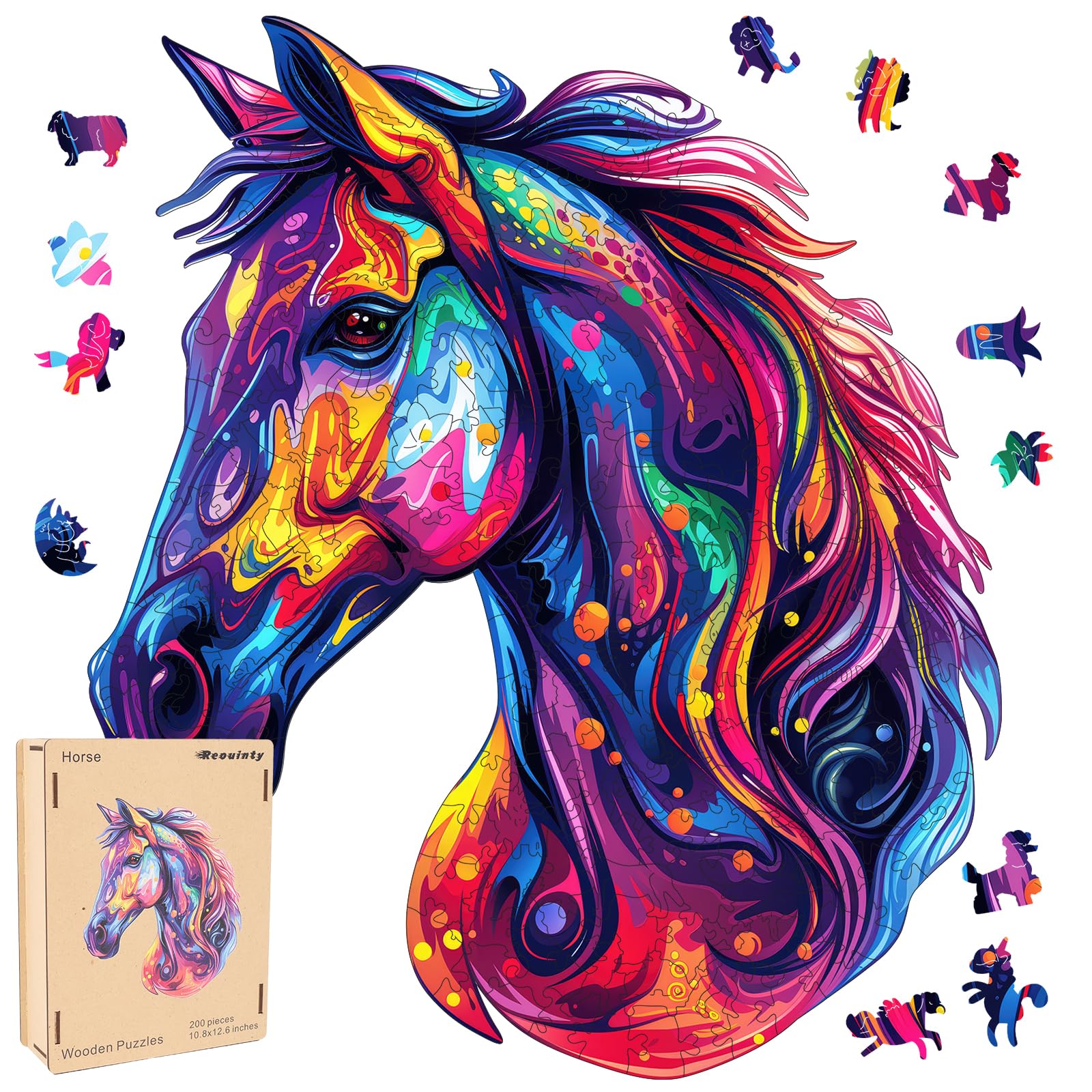 Amazon.com: Horse Head Wooden Puzzle for Adults, Horse Wooden Jigsaw ...
