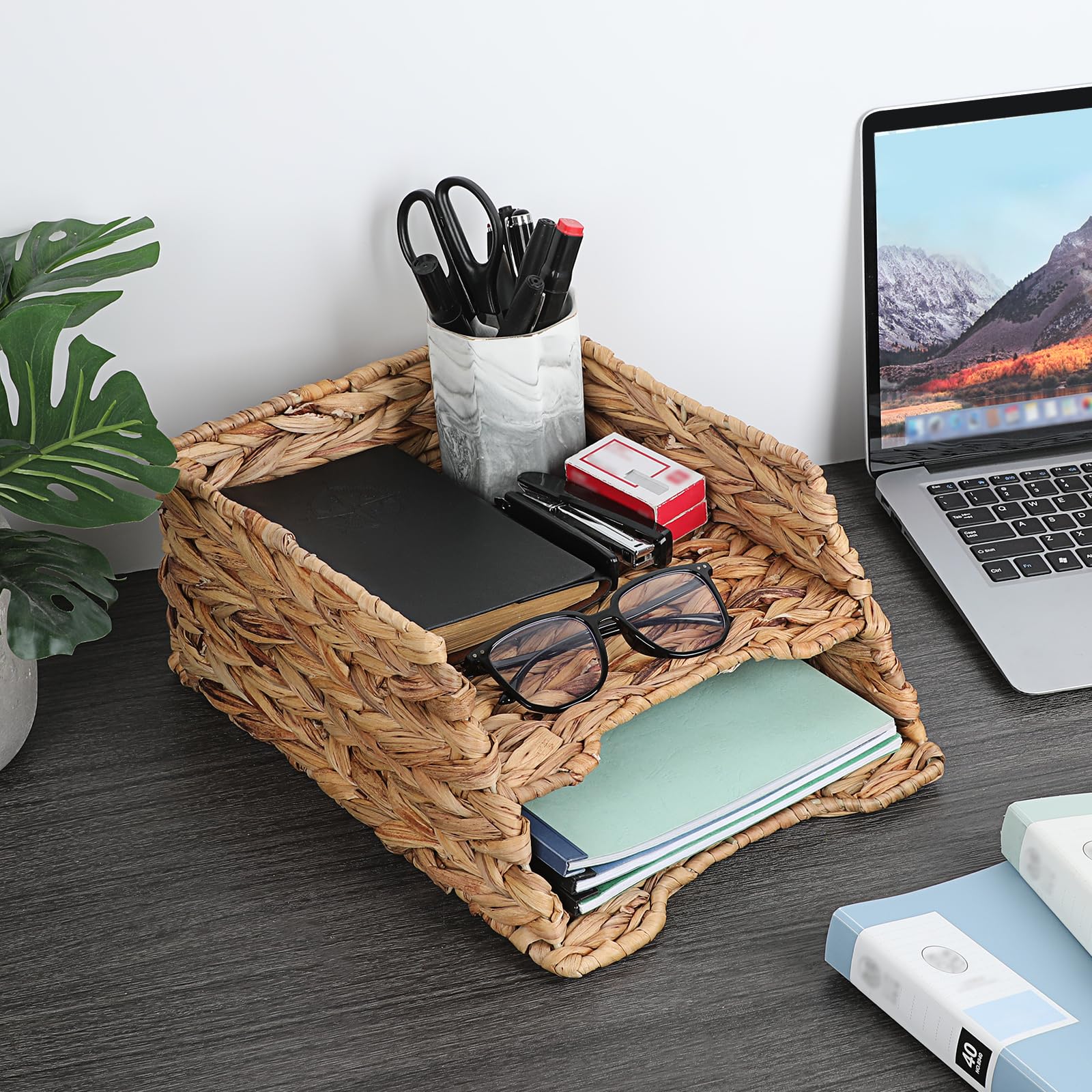 Snapklik.com : 2 Tier Water Hyacinth Letter File Storage Basket ...