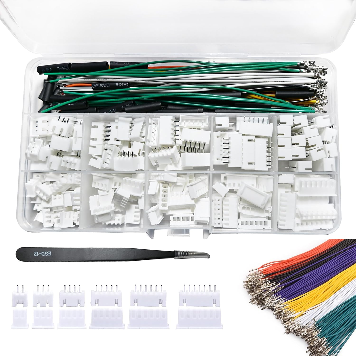 Amazon.com: kuosbiu 180Pcs JST XH 2.54MM Connector Kit, 2/3/4/5/6/7Pin ...