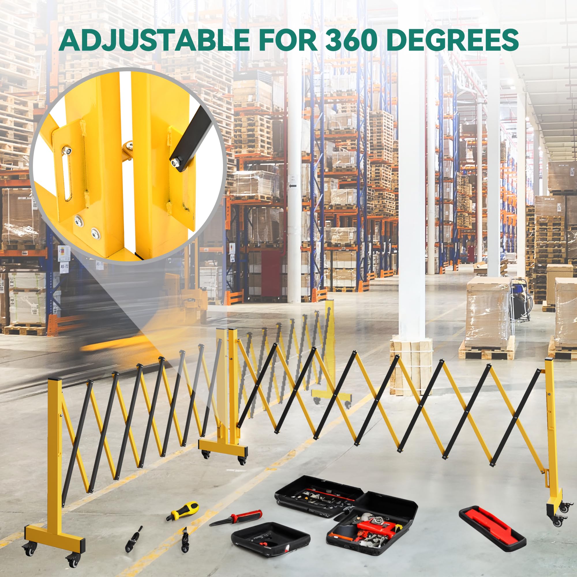 Snapklik.com : YITAHOME Metal Expandable Barricade Gate, 16FT Folding ...