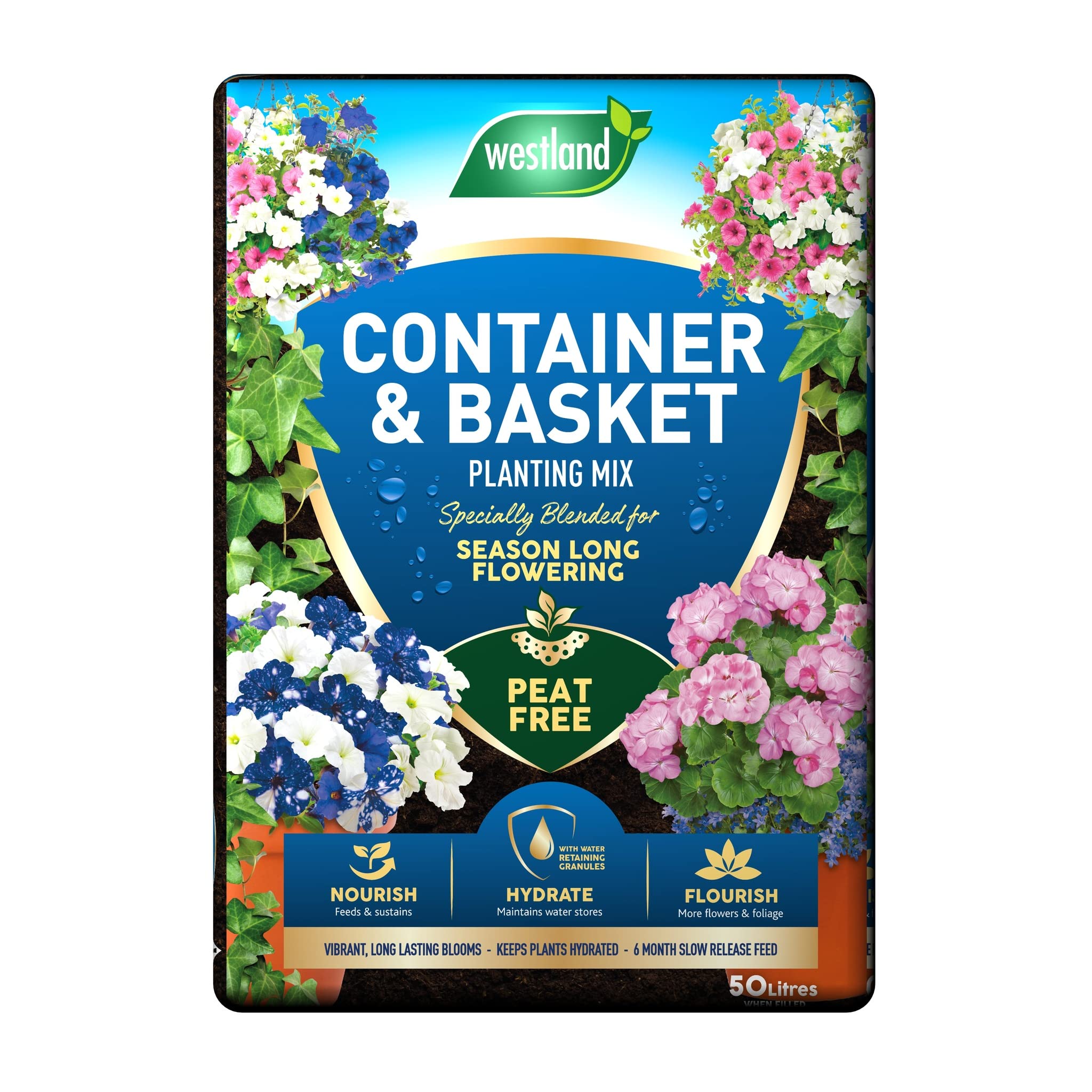 Westland Container & Basket Planting Compost Peat Free Mix 50L ...