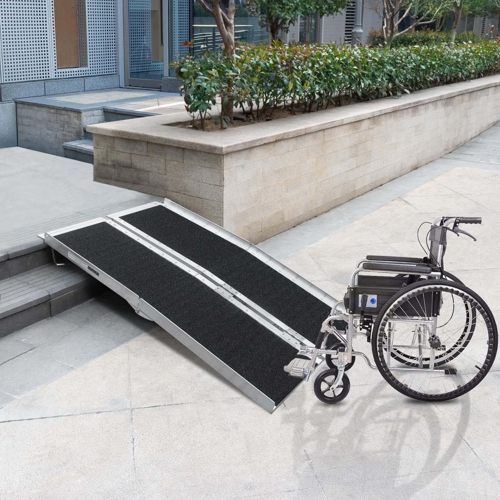 Snapklik.com : Wheelchair Ramp 4FT,Non Skid Portable Aluminum Foldable ...