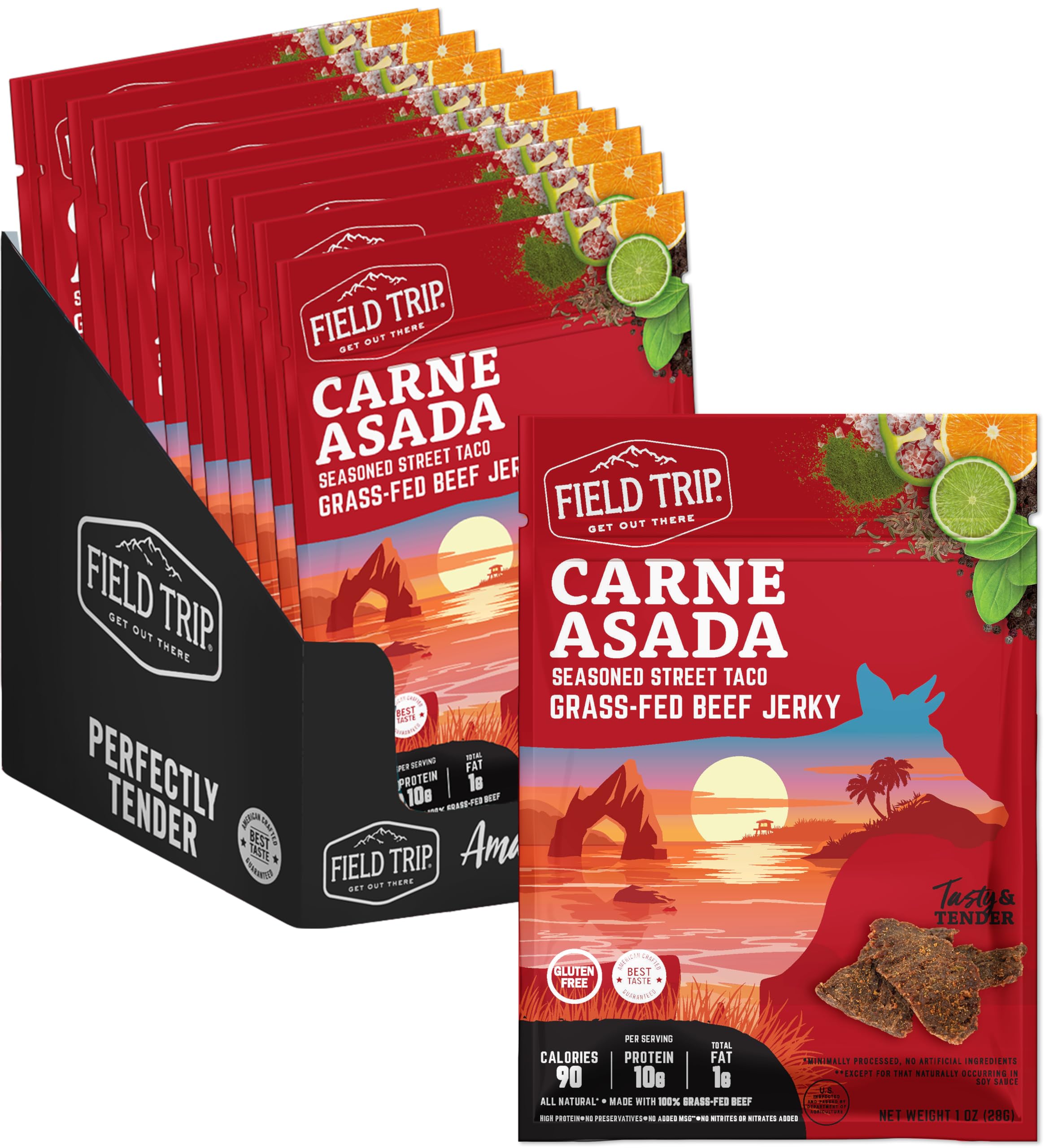 Amazon.com: Field Trip Grass Fed Beef Jerky, Healthy Gluten Free Snacks ...