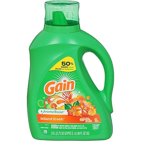 Amazon.com: Gain + Aroma Boost Liquid Laundry Detergent, Island Fresh ...
