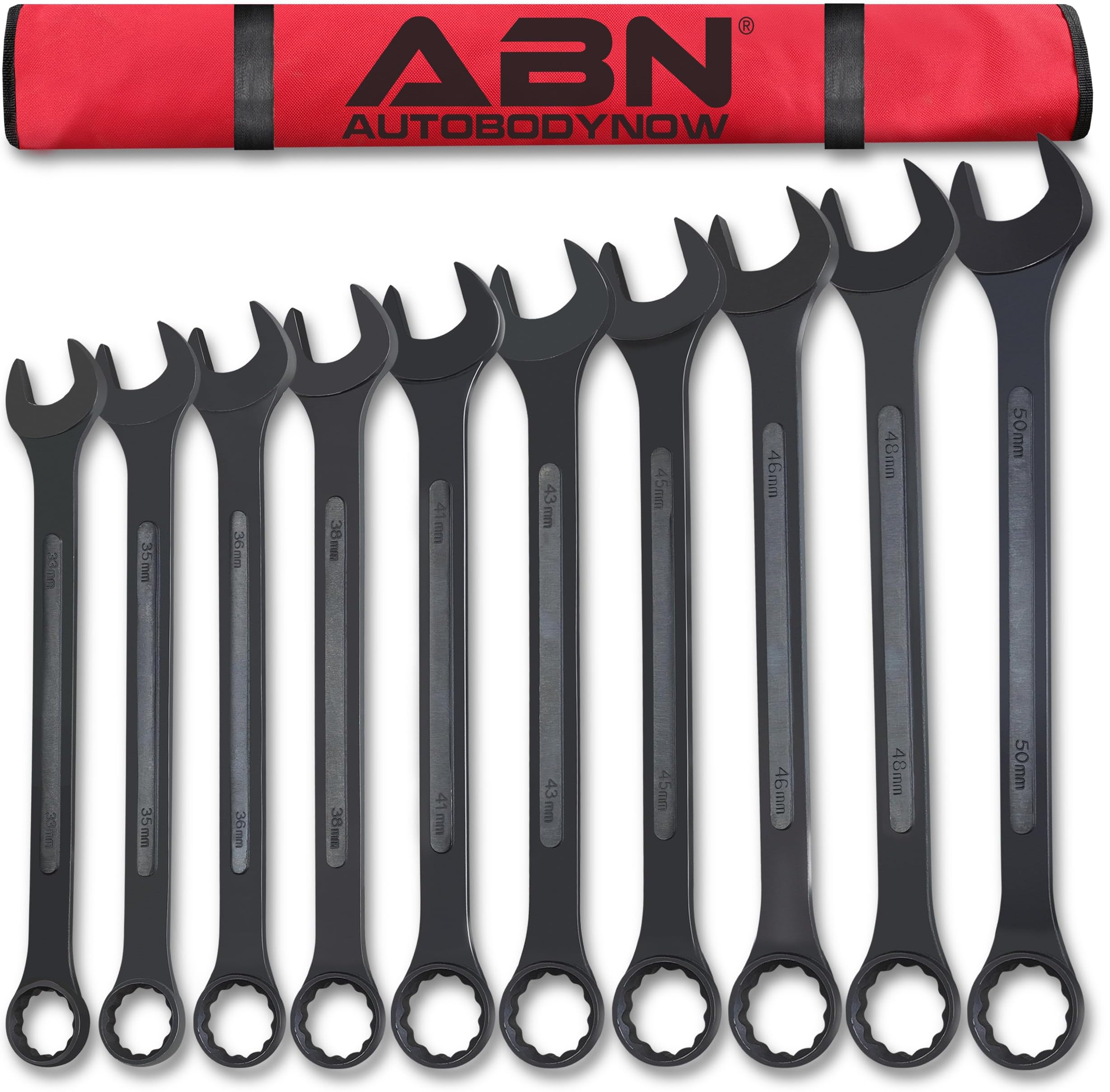 11 PC METRIC LARGE BIG JUMBO SIZE COMBINATION TOOL WRENCH SET WITH ...