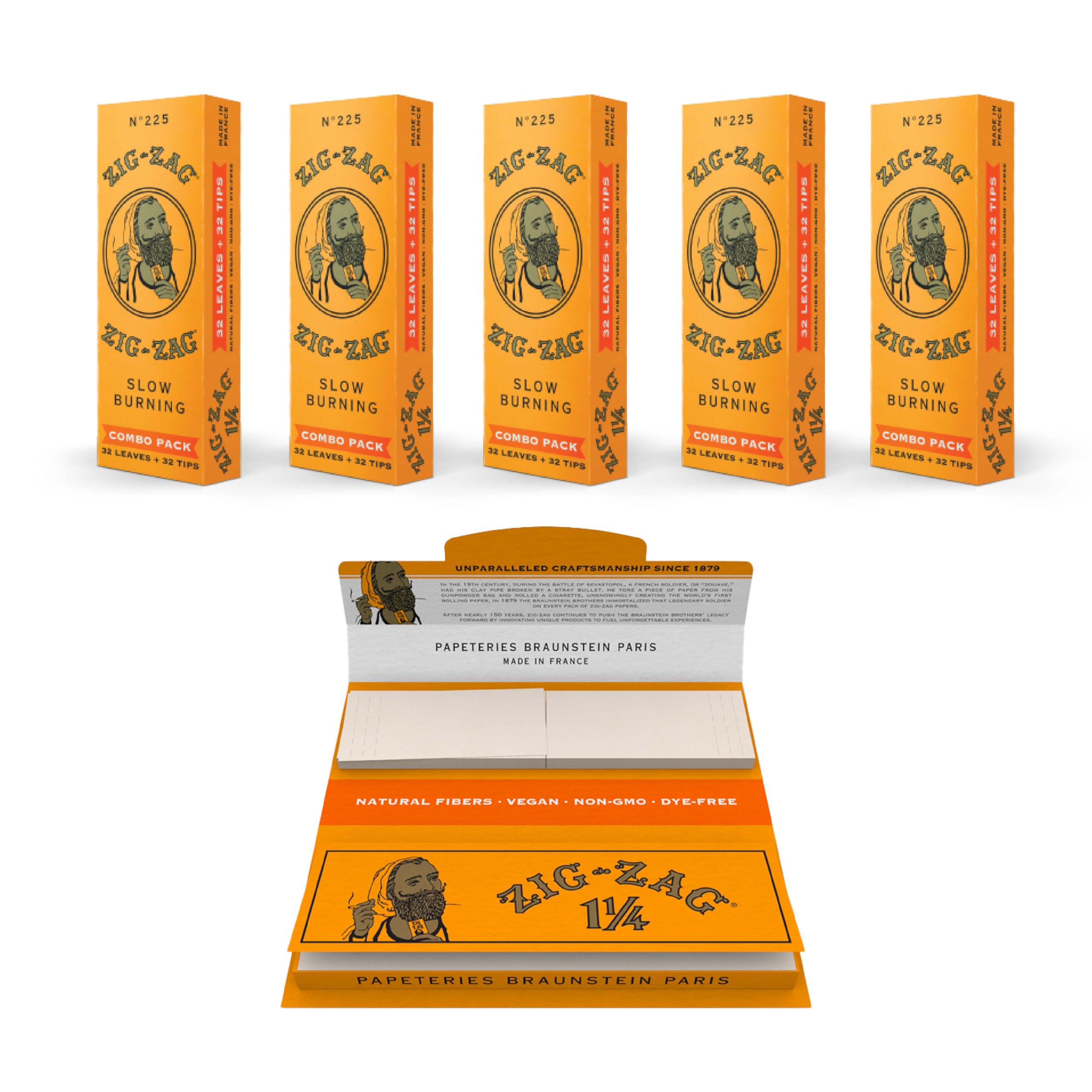 Snapklik.com : ZIG-ZAG Rolling Papers Combo - French Orange 1 1/4
