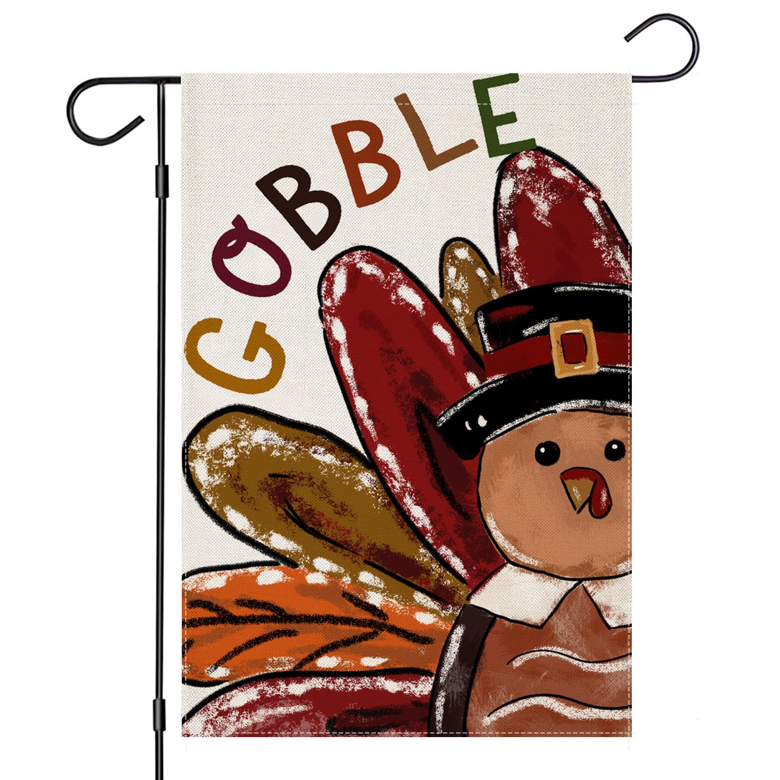 Amazon.com : EKOREST Thanksgiving Garden Flags for Outside, GOBBLE ...