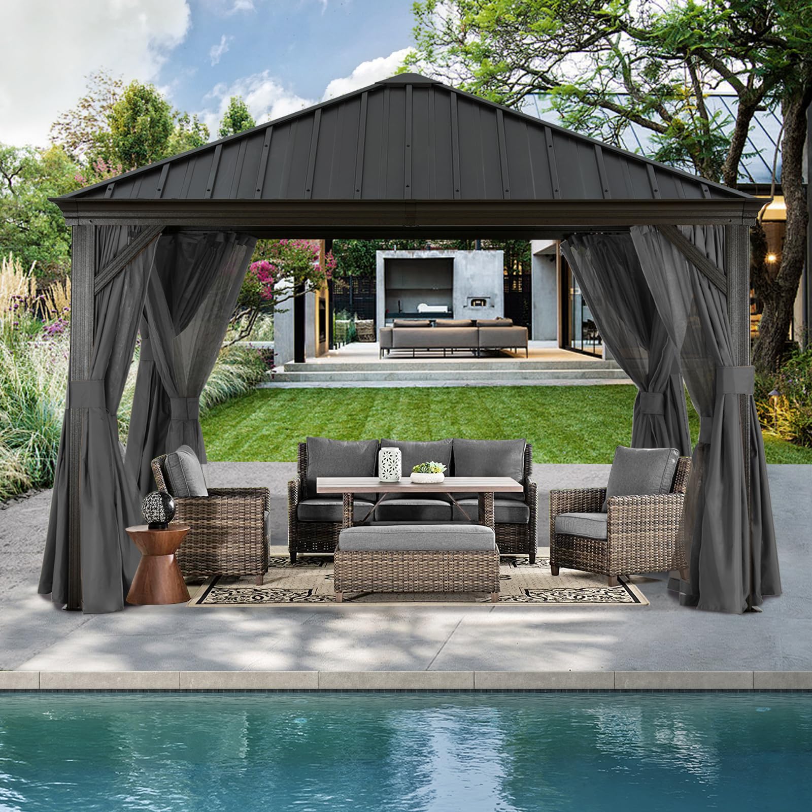 Amazon.com : ABCCANOPY Hardtop Gazebo 12x12 - Outdoor Metal Hard Top ...