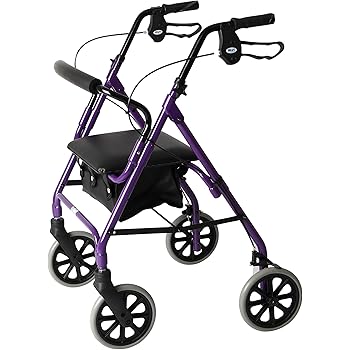 Days Lightweight Folding Four Wheel Rollator Walker with Padded Seat ...