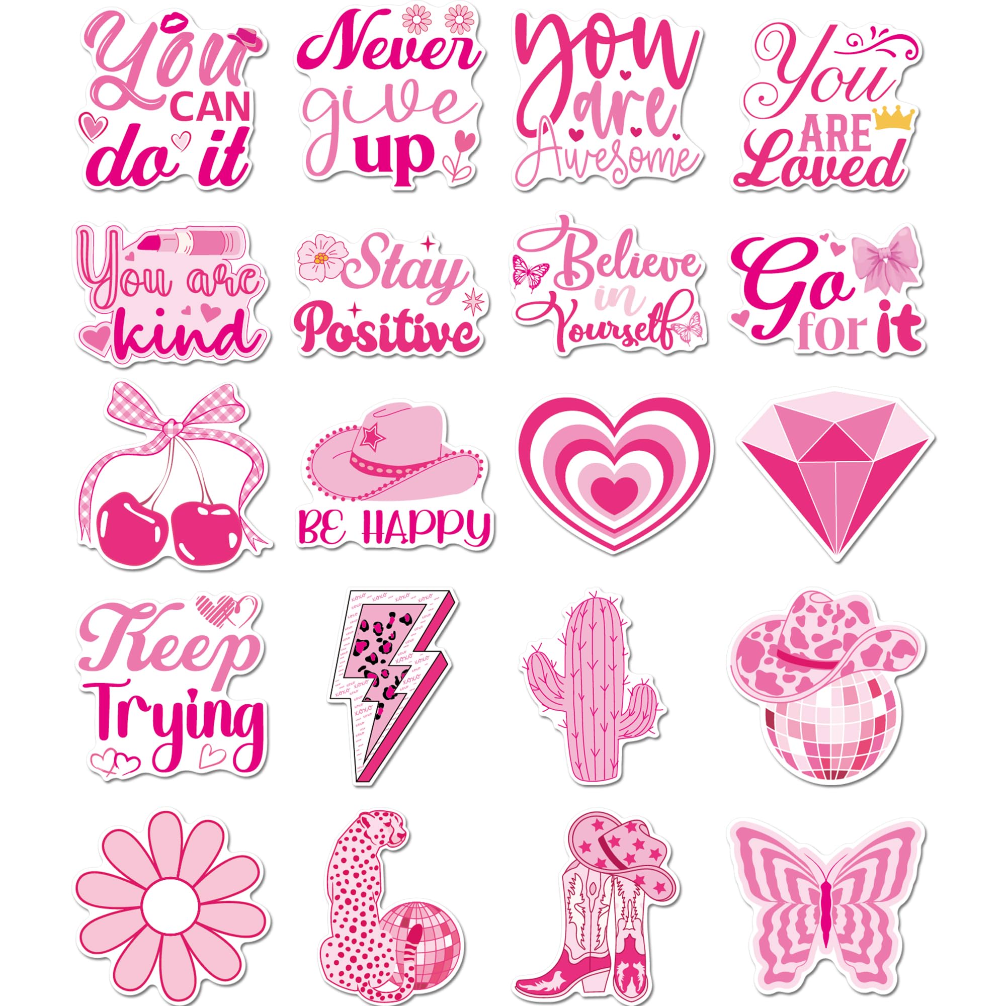 Amazon.com: Pink Preppy Inspirational Fridge Magnets - 20 Pcs ...