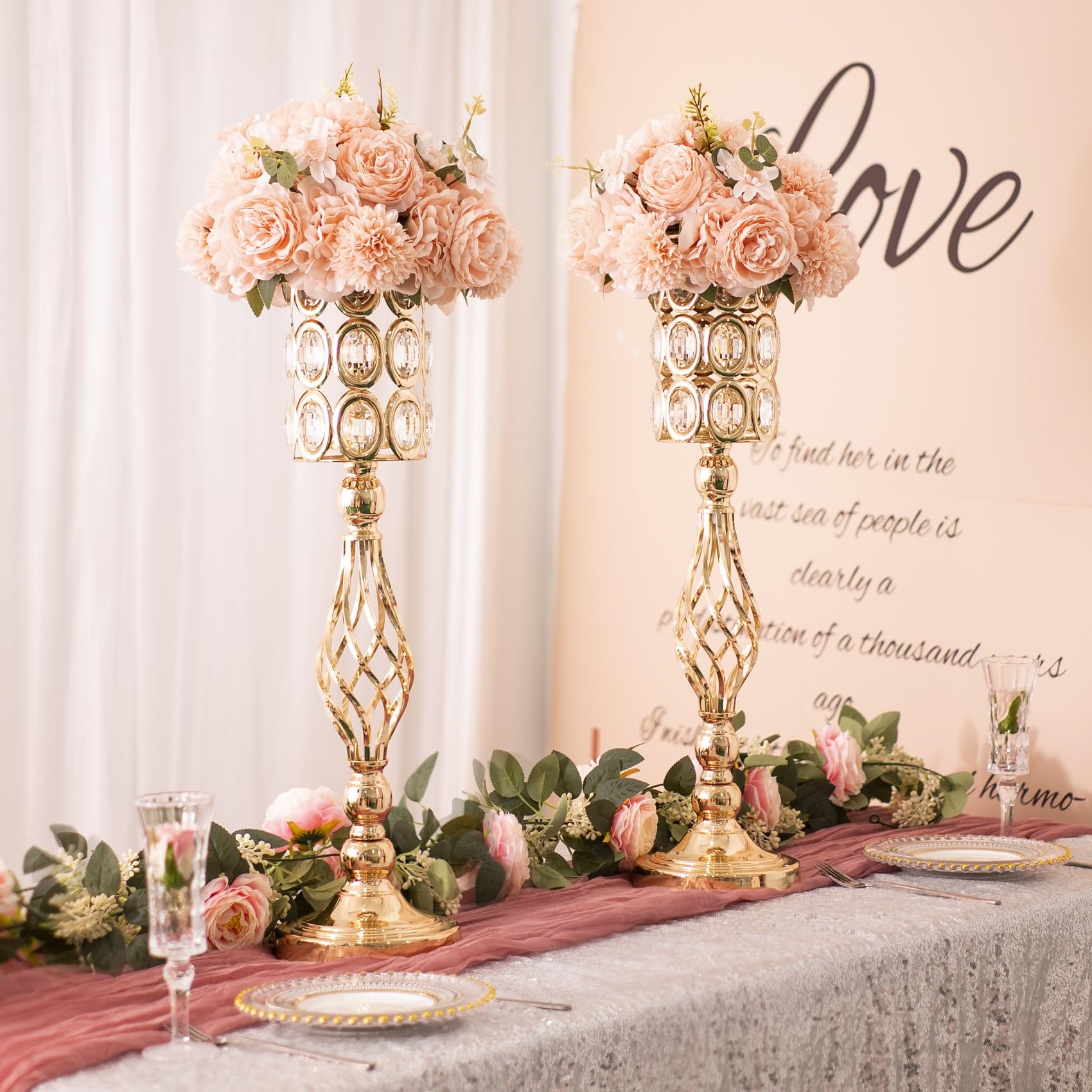Diamond Centerpieces For Tables For Parties Beautiful Gold Metal