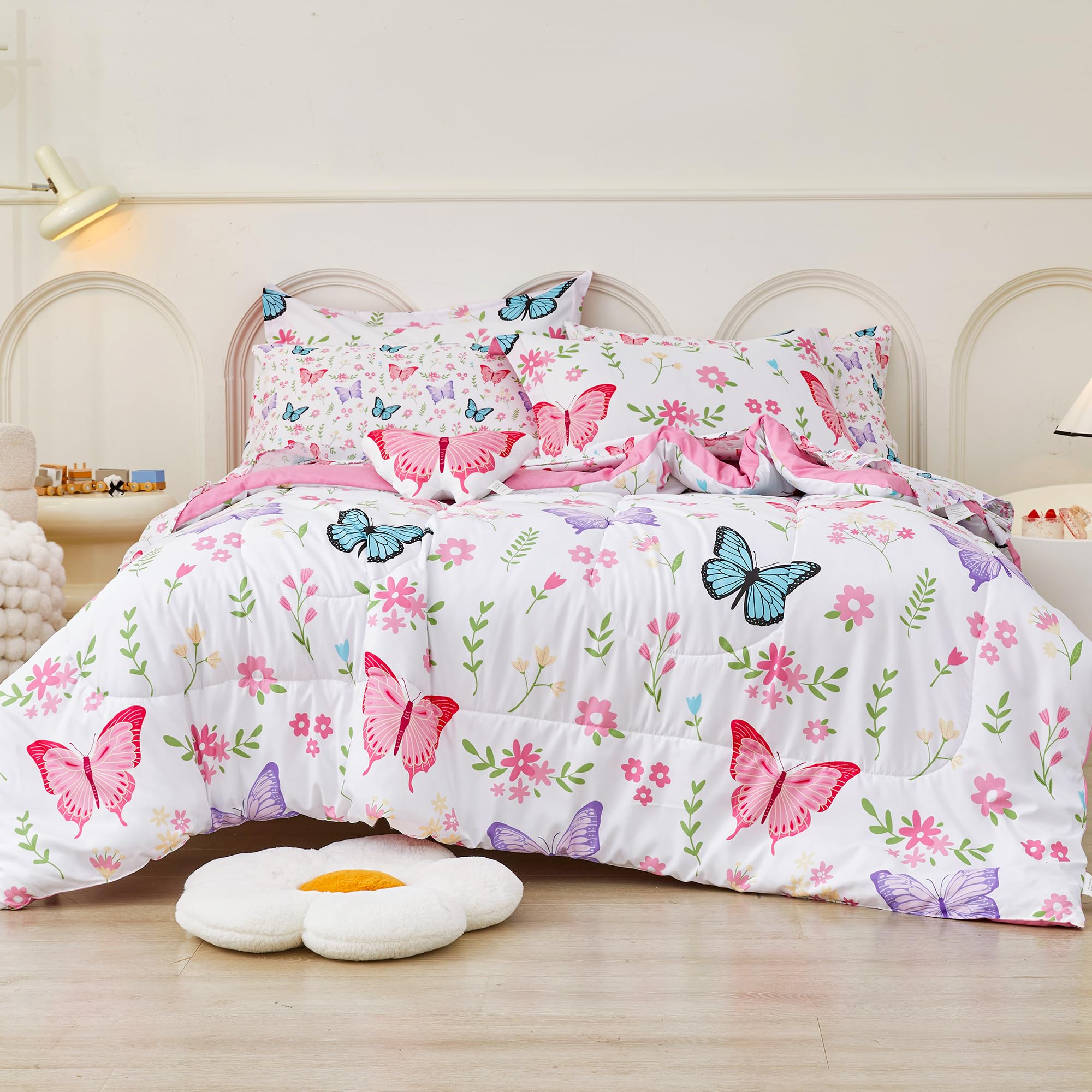 Amazon.com: Mooreeke Twin Size Comforter Sets for Girls Kids, 6 Pieces ...