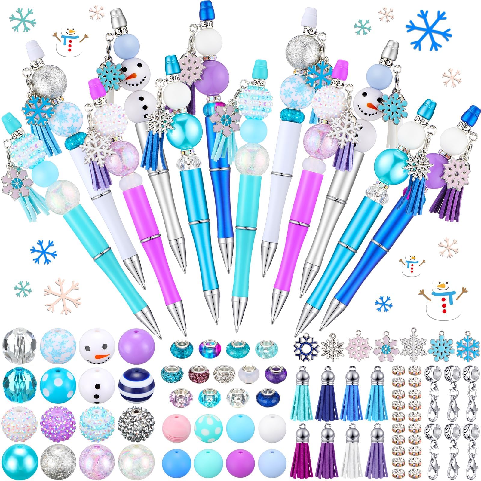 Amazon.com : Kalolary 12PCS Christmas Acrylic Beadable Pens, Christmas ...