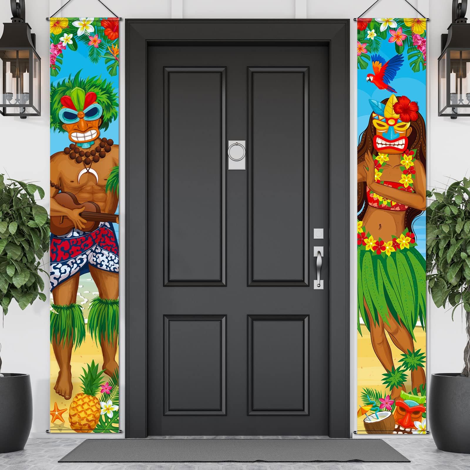 Amazon.com: Aloha Door Cover Tiki Wall Hanging Decor for Summer Aloha ...