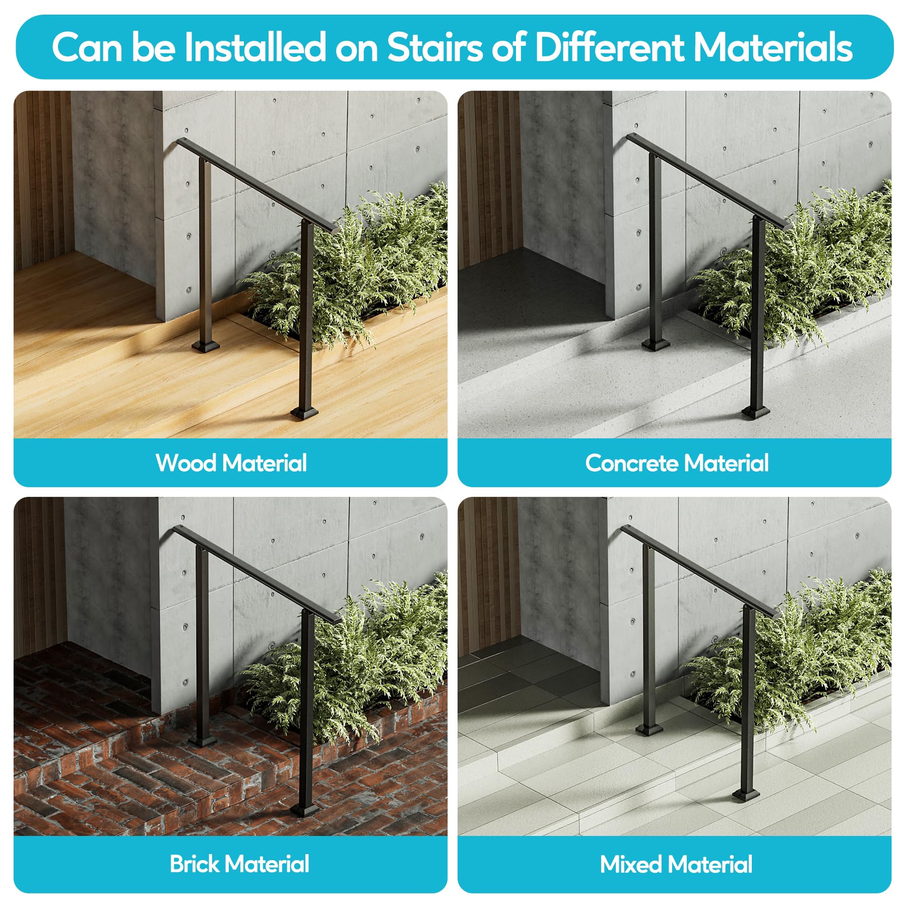 Snapklik.com : SDNBHT Hand Rails For Outdoor Steps Outdoor/Indoor Stair ...