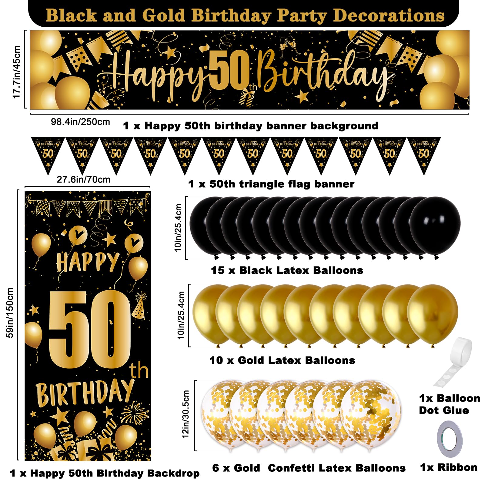 Over The Hill 50th Birthday Decorations Happy 50th Birthday Banner ...