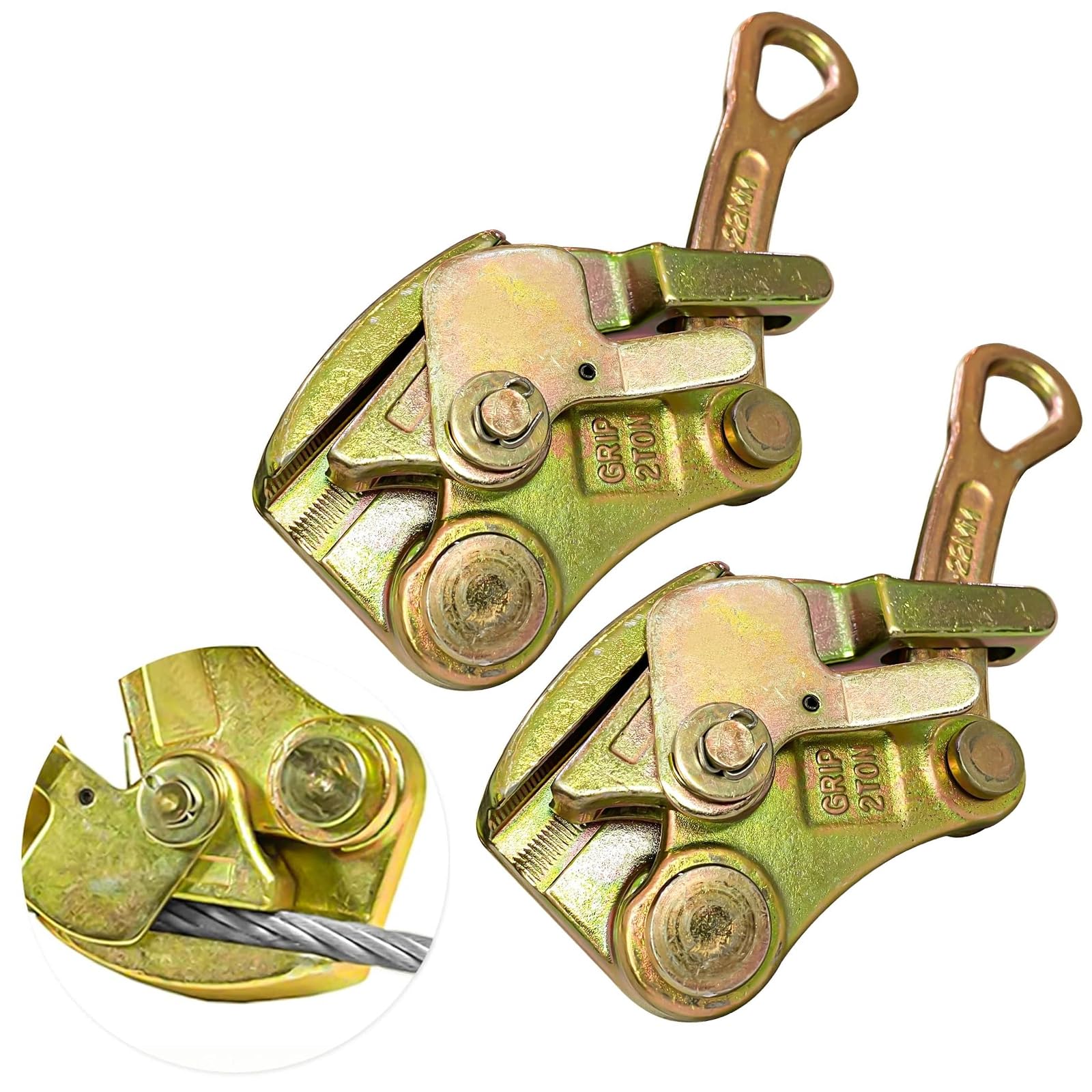 YATOINTO 2Pcs Cable Grips Steel Wire Puller 2 Ton 4408LB, Cable Puller ...
