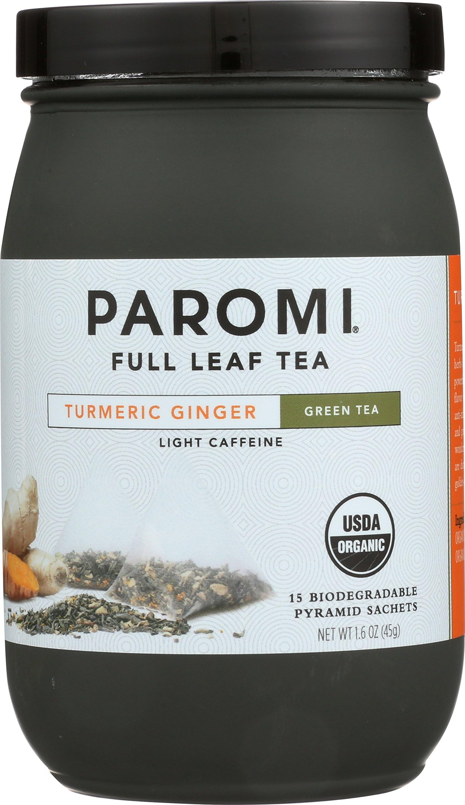 Amazon.com : Paromi Tea, Green Turmeric Ginger, 15 Tea Bags : Grocery ...
