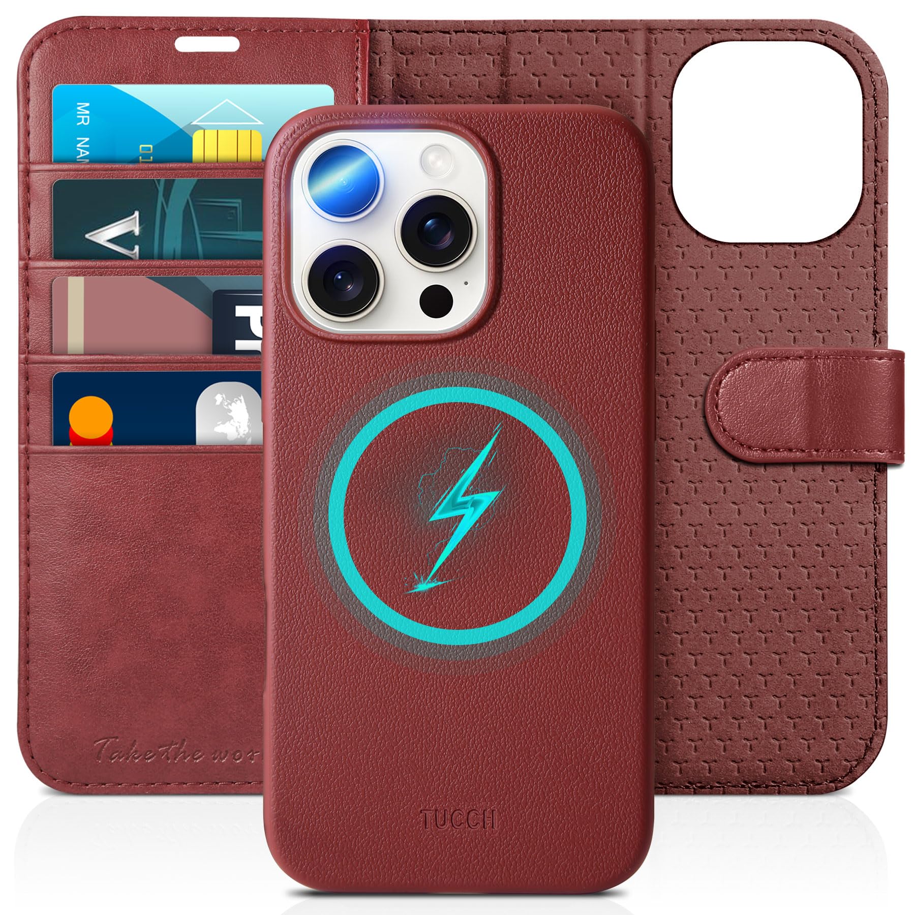 Amazon.com: TUCCH Case Wallet for iPhone 16 Pro Max, [Detachable] Protective Inner Shell, PU ...