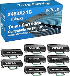 Amazon.com: Jullu 8-Pack Compatible High Capacity X463A21G Imaging Toner Cartridge use for ...