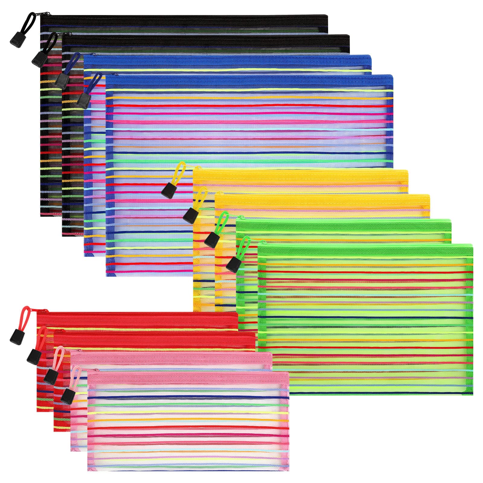 Amazon.com: Sinzip 12 Pieces Zipper Nylon Mesh Pouch, Mesh Cosmetic ...