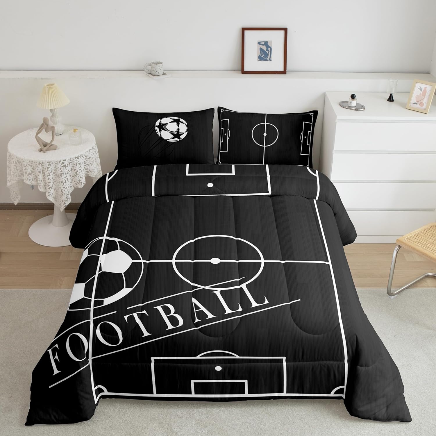 Amazon.com: Boys Comforter Set Full Football Bedding Set, Kids Ball ...