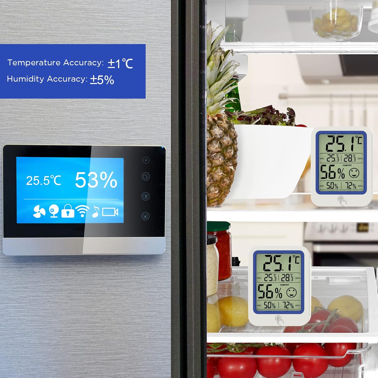 Buy odorsin Digital Hygrometer Indoor Thermometer, Temperature Humidity ...