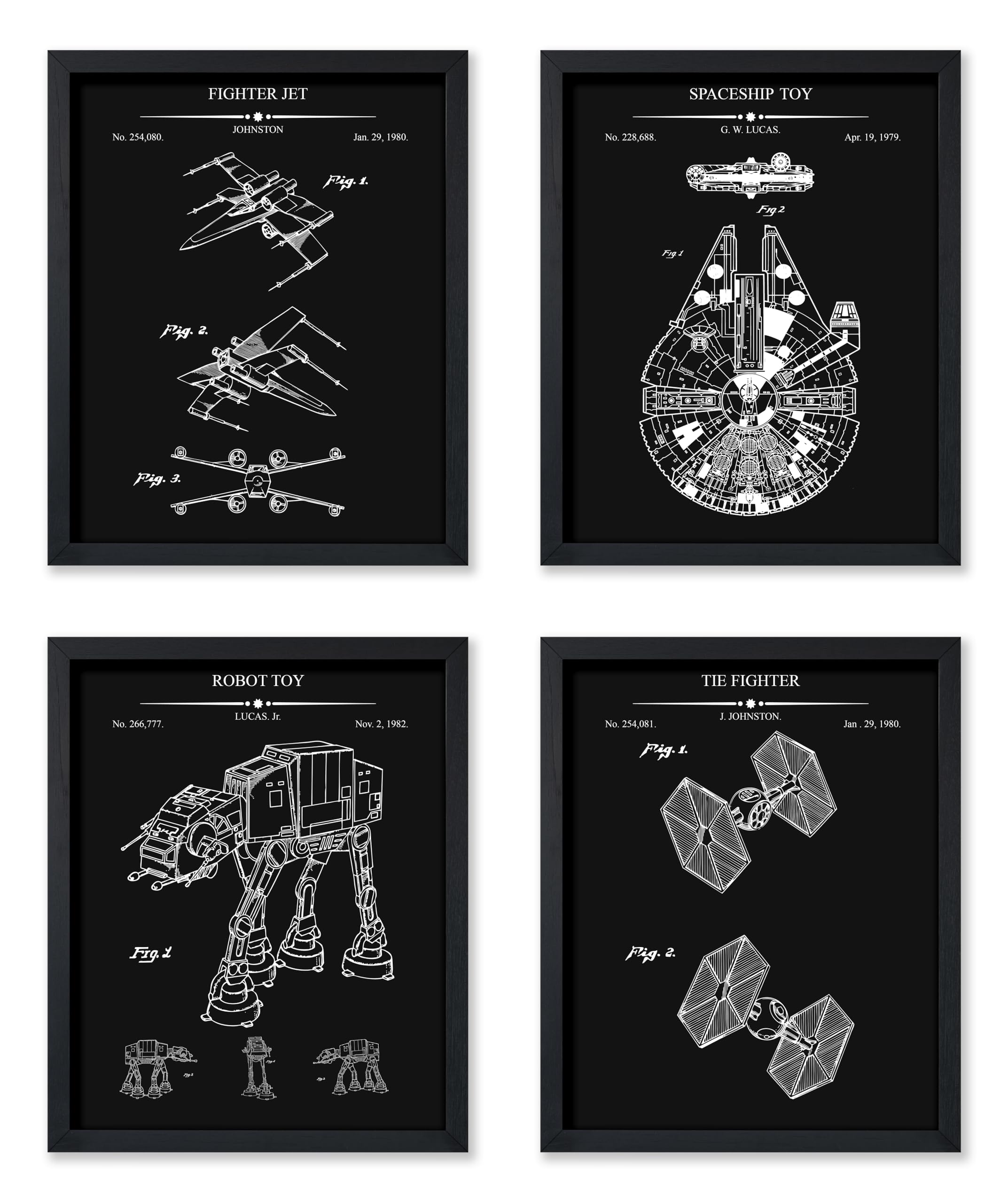 Amazon.com: Poster Master 4-Piece Spaceship Blueprint Poster ...