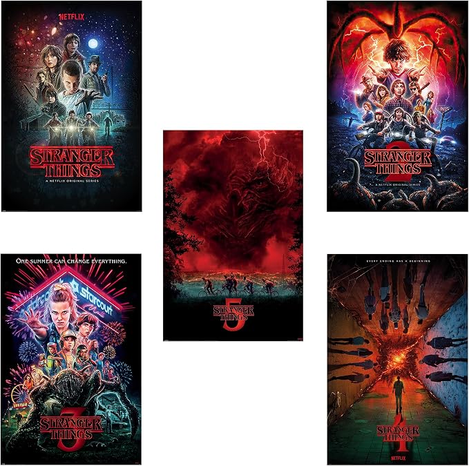 Amazon.com: Stranger Things 1, 2, 3, 4 & 5 - TV Show Poster Set ...