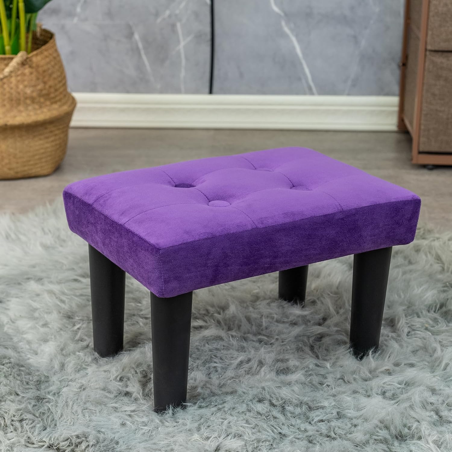 Amazon.com: CAROLMADE 15” Footstool Ottomans, Velvet Small Ottoman Foot ...