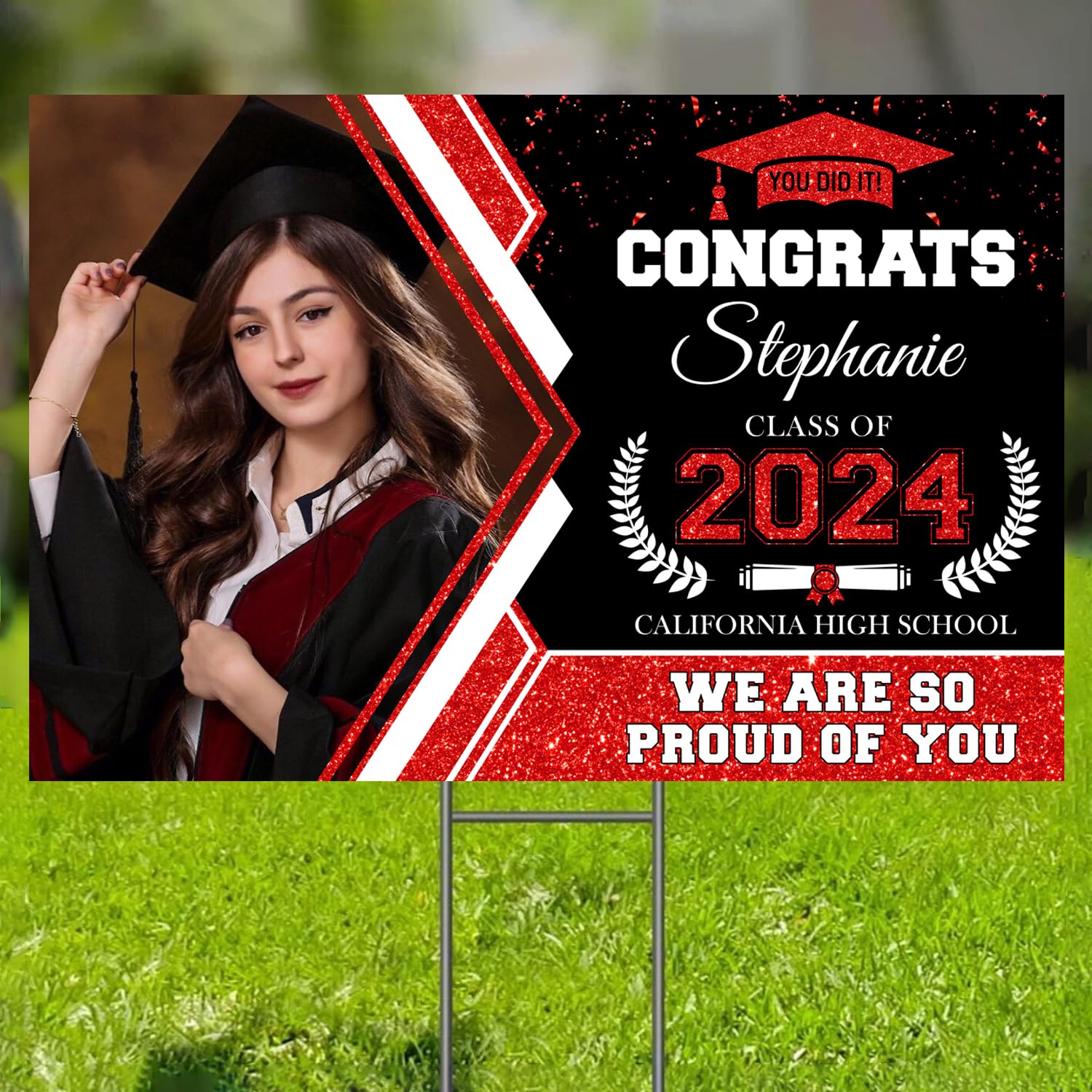 Amazon.com : Personalized Congrats Graduation Sign 2024 With Photo ...
