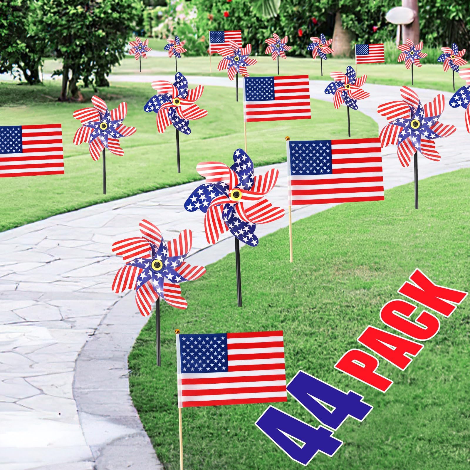 Amazon.com : NOVWANG Patriotic Decorations Outdoor, 44 Patriotic Stars ...