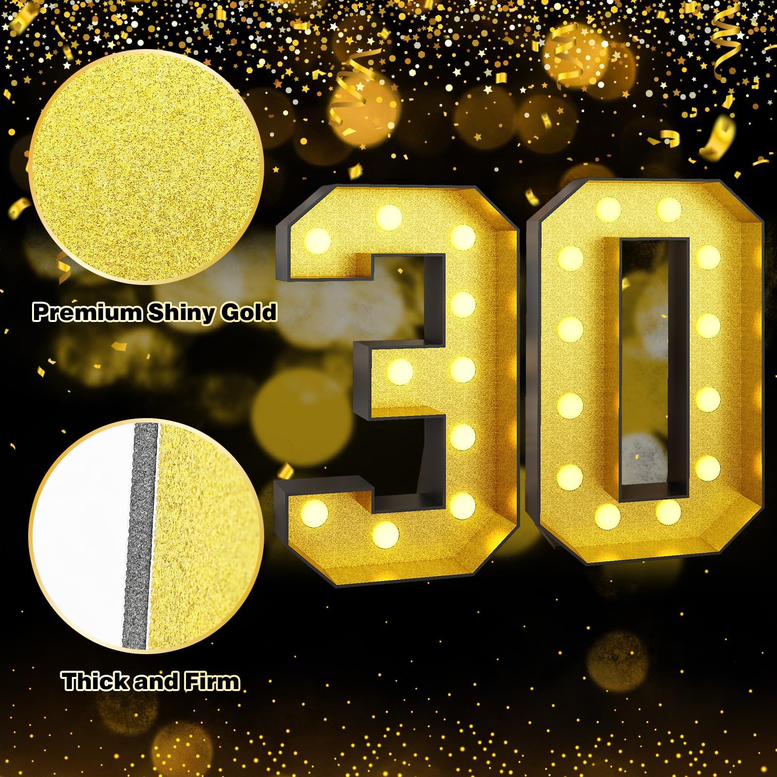 Snapklik.com : Light Up Numbers 30, 4FT Light Up Numbers 30 Marquee ...
