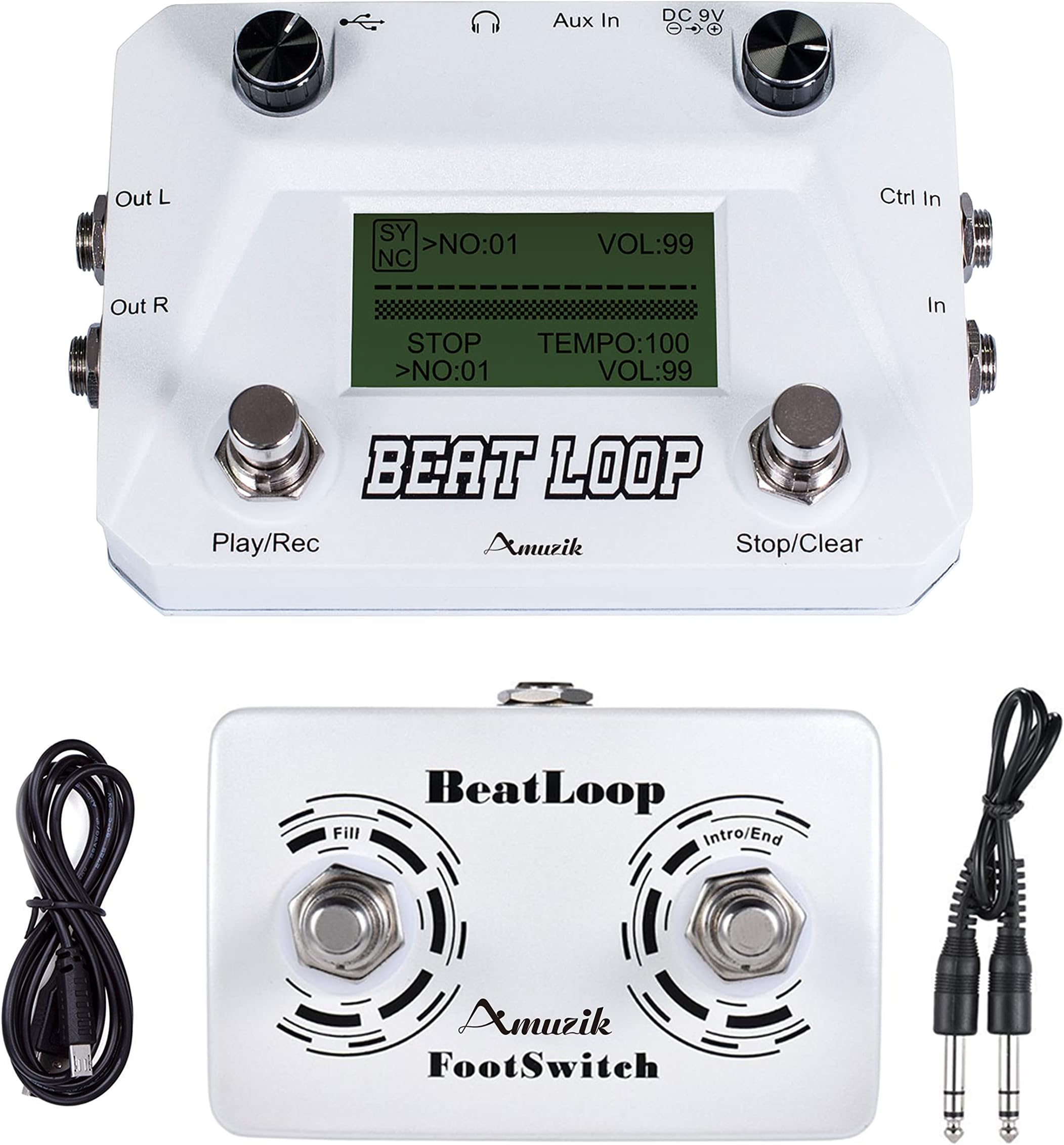 Amuzik Looper Electric Guitar Effect Beat Loop Drum Pedal 40 RPM 50 ...