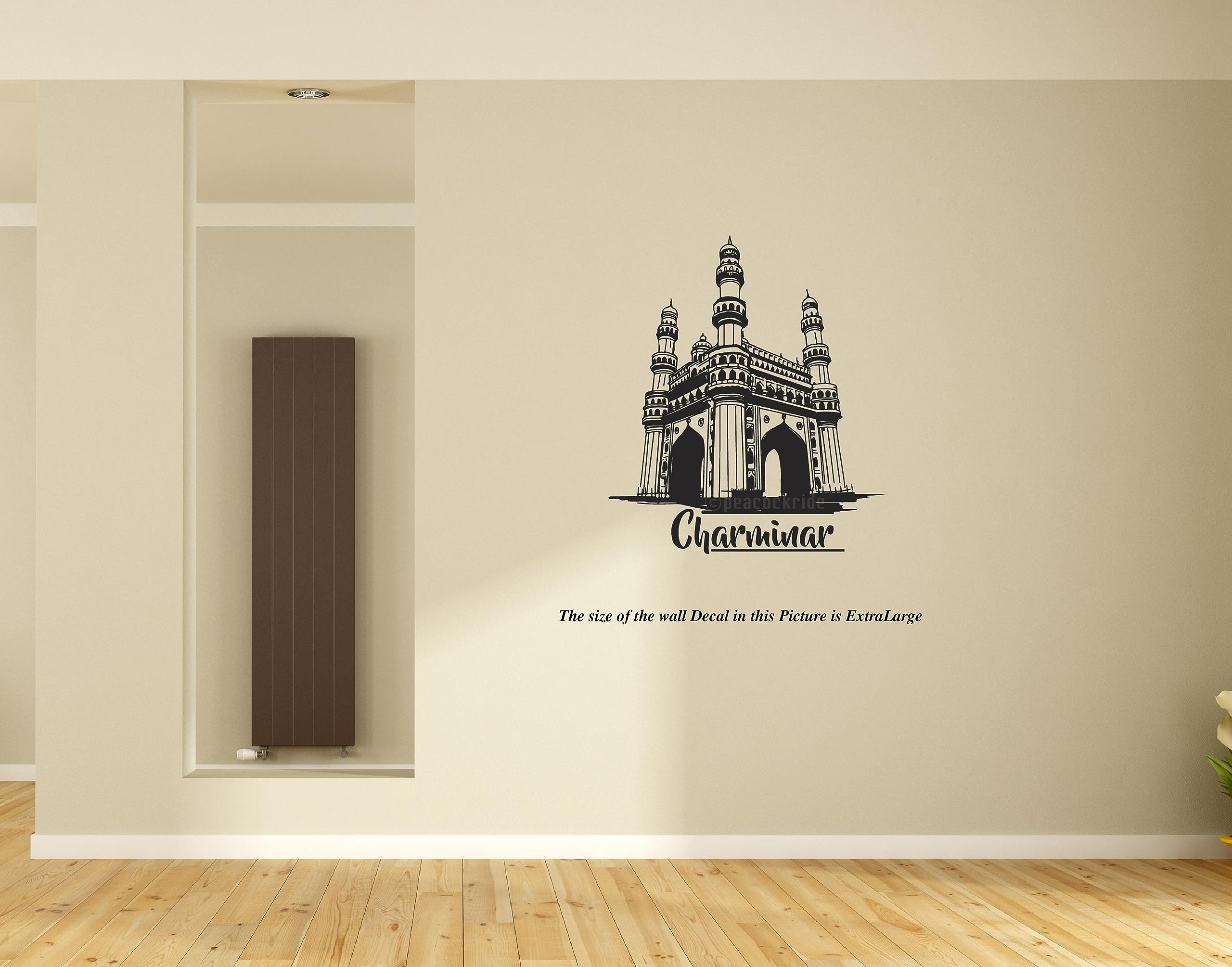 PEACOCKRIDE Charminar I Hyderabad I Wall Decal Extra Large Black (PVC ...