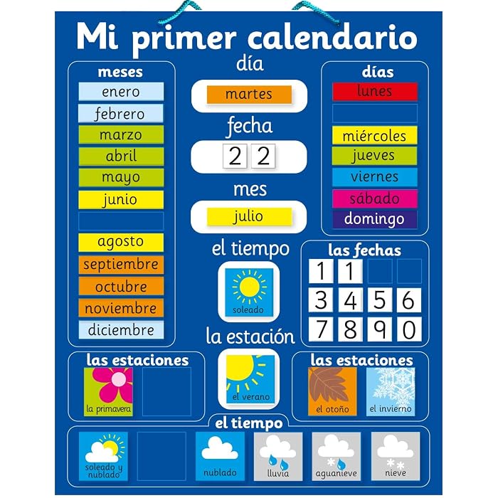 Buy Fridge Magic Magnetic My First Learning Calendar in Spanish. Rigid ...