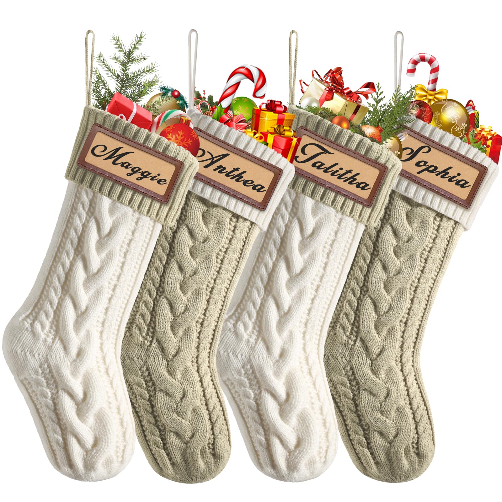 Amazon.com: Weldomcor Personalized Knit Christmas Stockings with Names ...