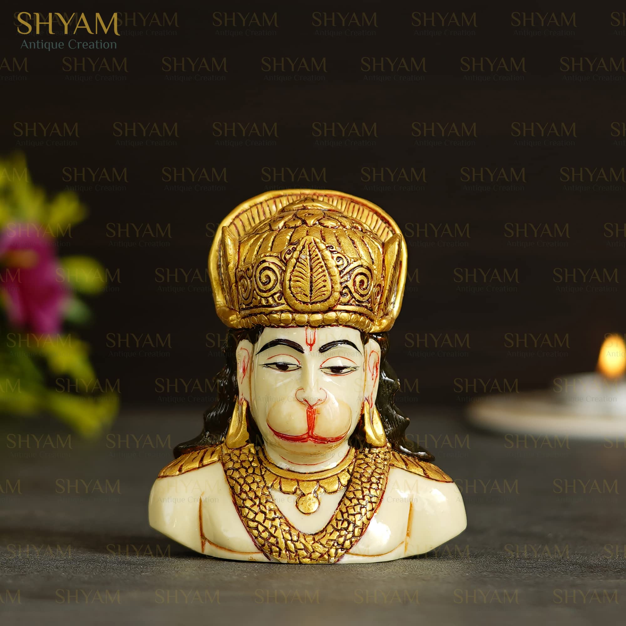 Buy Lord Hanuman Statue, Wood Hanuman Monkey god, Hanuman Bust, Hanuman ...