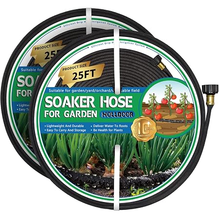 Amazon.com: Soaker Hose for Garden Beds 25Ft with Brass Fittings ...
