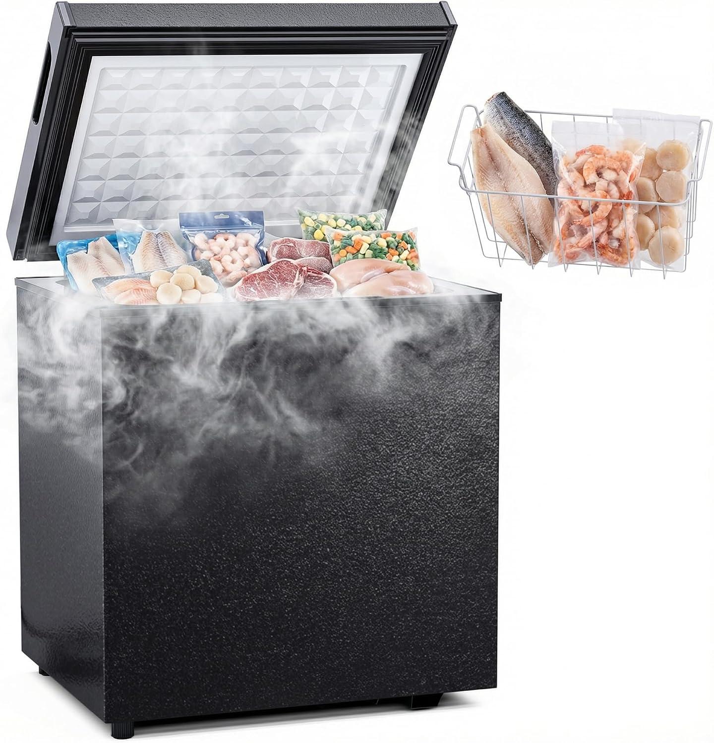 Advwin 50L Chest Freezer, Compact Freezer with Adjustable Mechanical ...