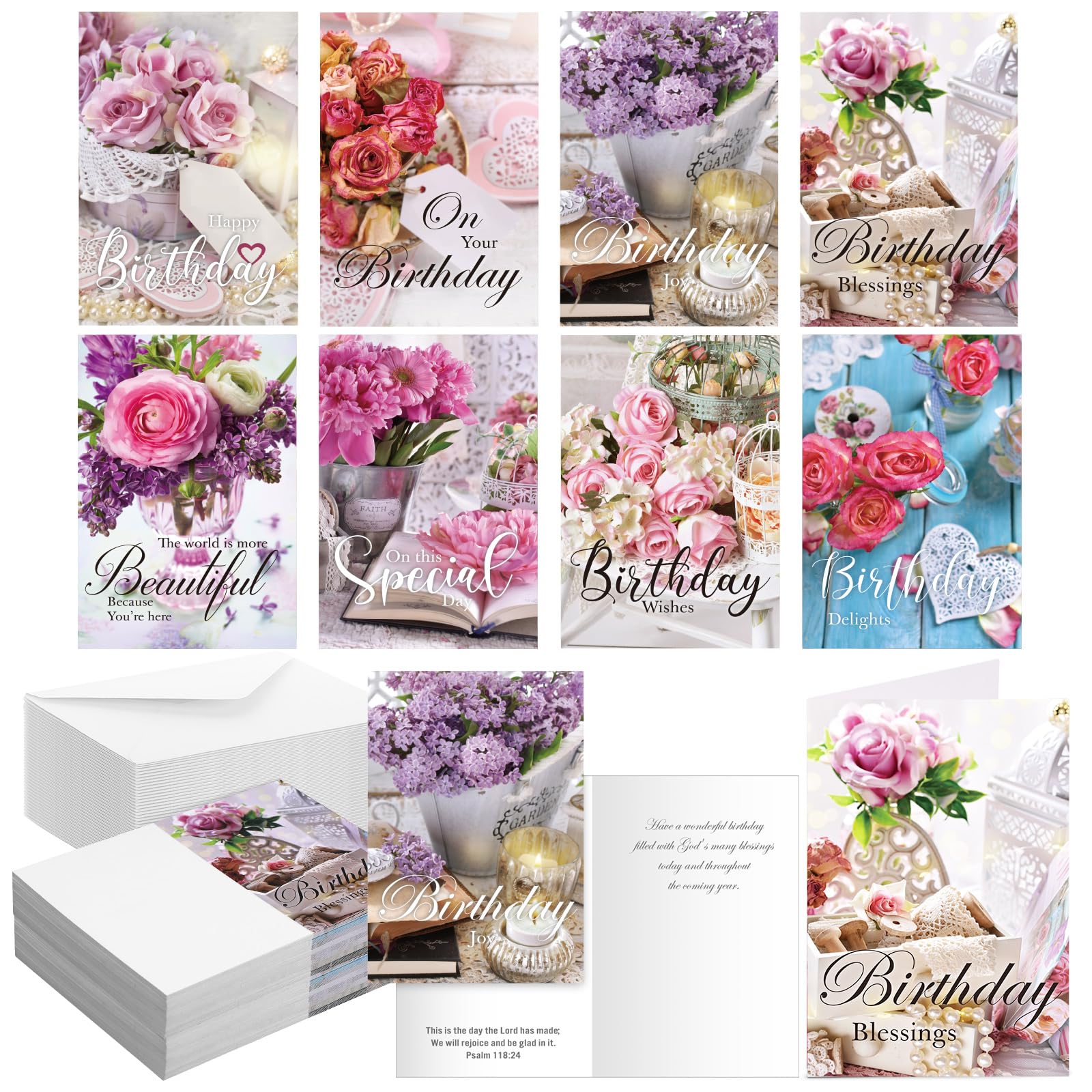 Snapklik.com : Zhanmai 80 Pack Religious Christian Birthday Cards Bulk