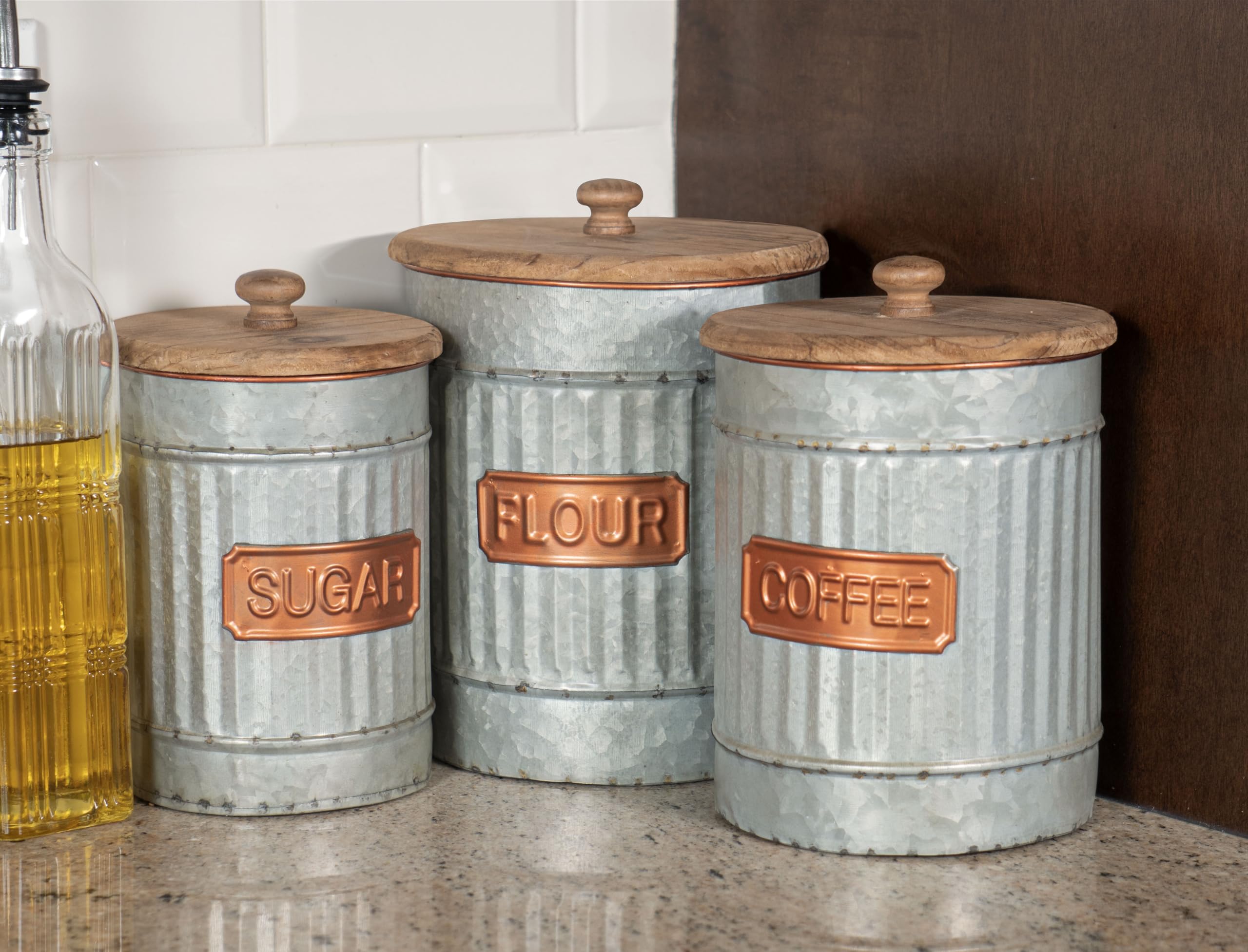 Snapklik.com : Red Co Set Of 3 Sizes Flour, Coffee, Sugar Corrugated ...